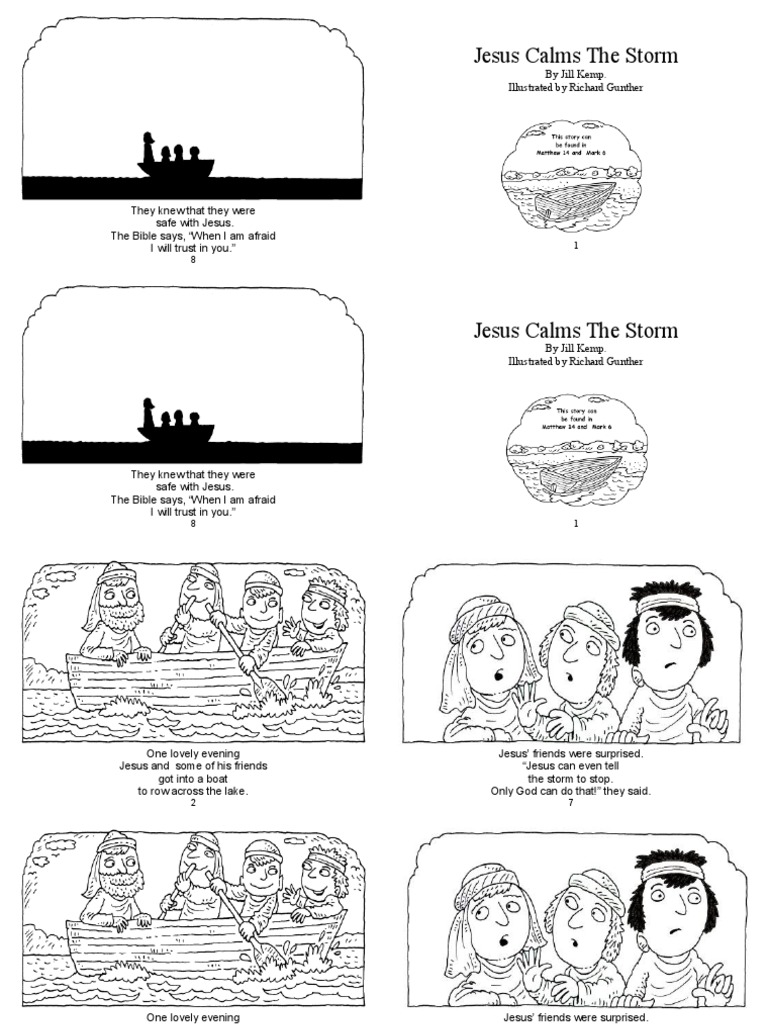 Jesus Calms The Storm Small B+W | PDF | Jesus