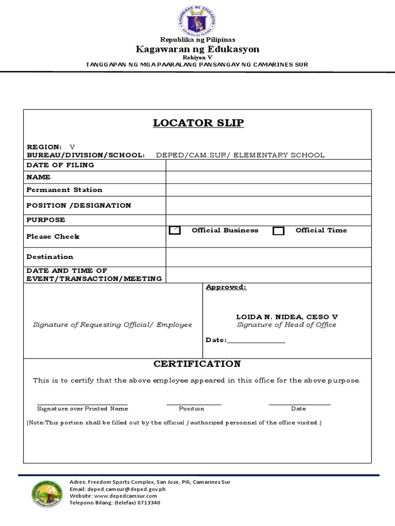 New Locator Slip 2023 | PDF