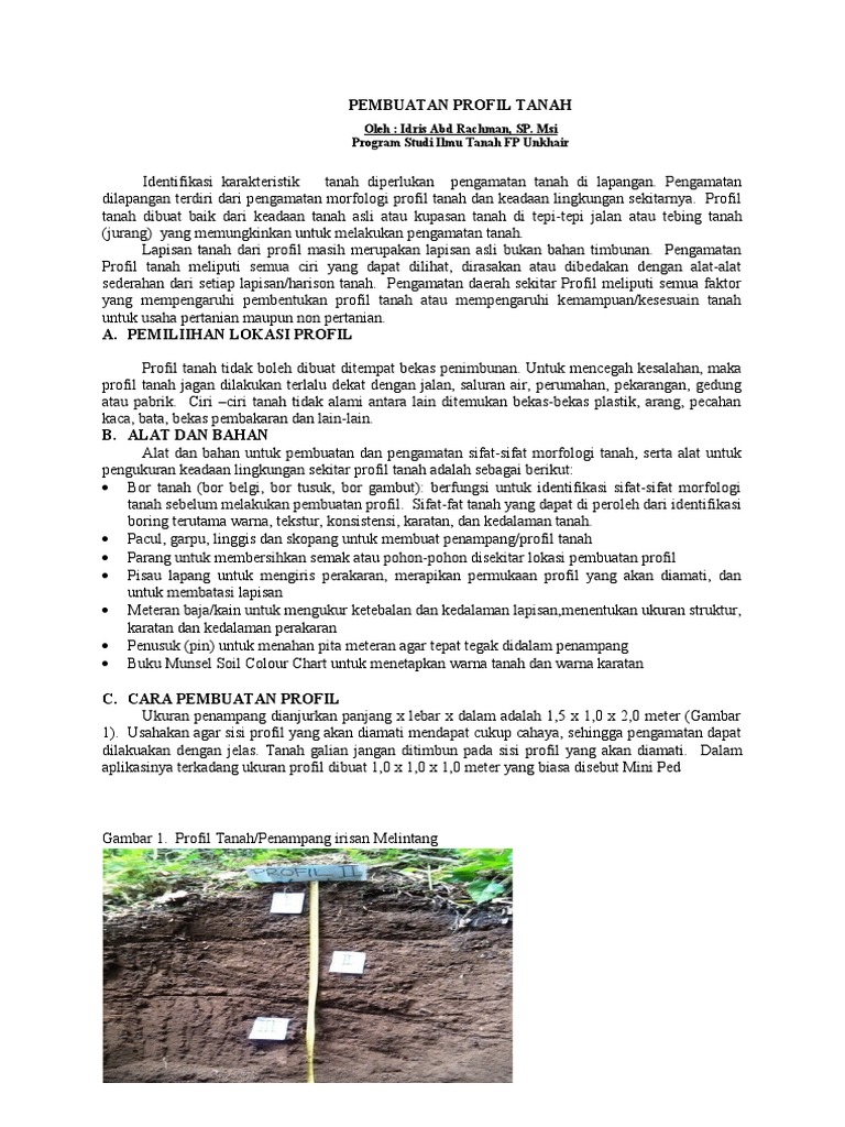 Pembuatan Profil Tanah | PDF