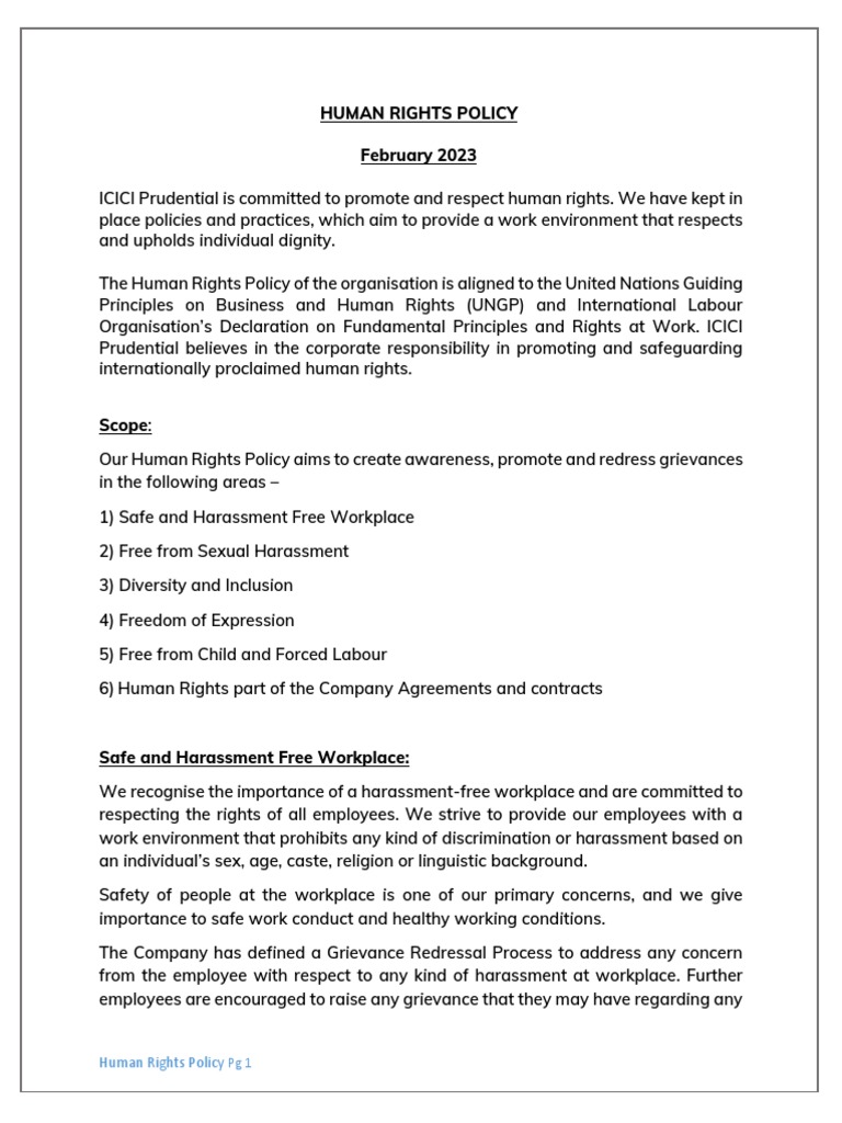 ICICI Prudential's Commitment to Upholding Human Rights Through ...