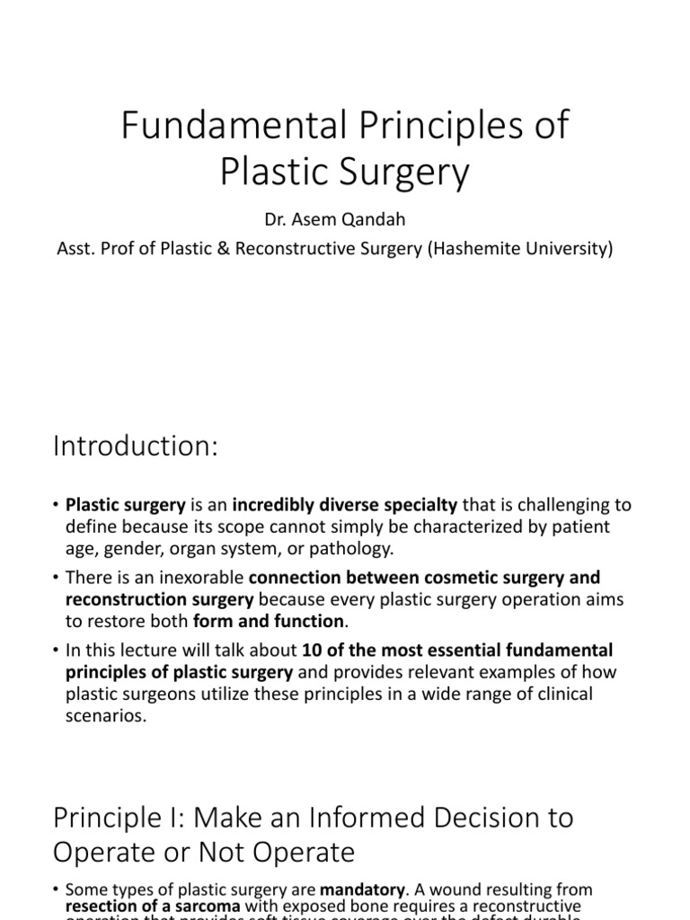 Principles of Plastic Surgery | PDF | Surgery | Plastic Surgery