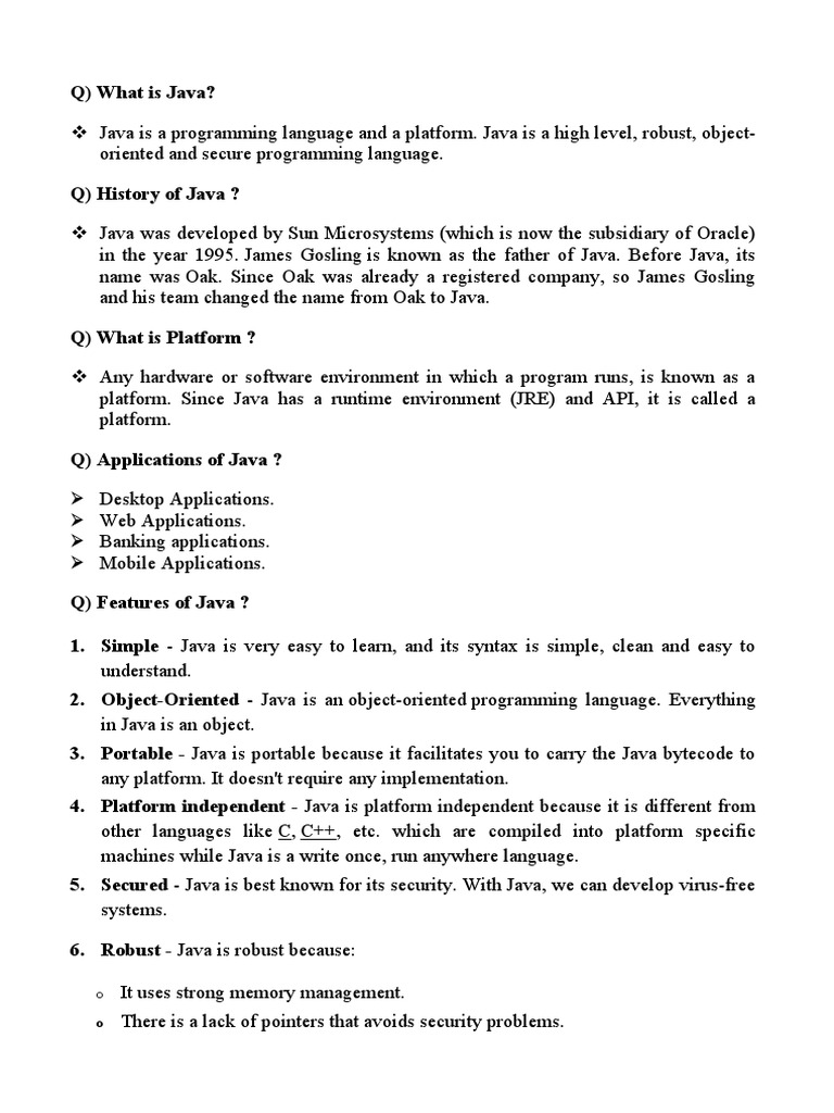 Java Viva | PDF | Java (Programming Language) | Method (Computer ... Java Viva | PDF | Java (Programming Language) | Method (Computer ...