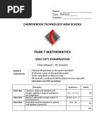 Year 8 Maths Test - Yearly Exam - Questions | PDF | Area | Mathematics