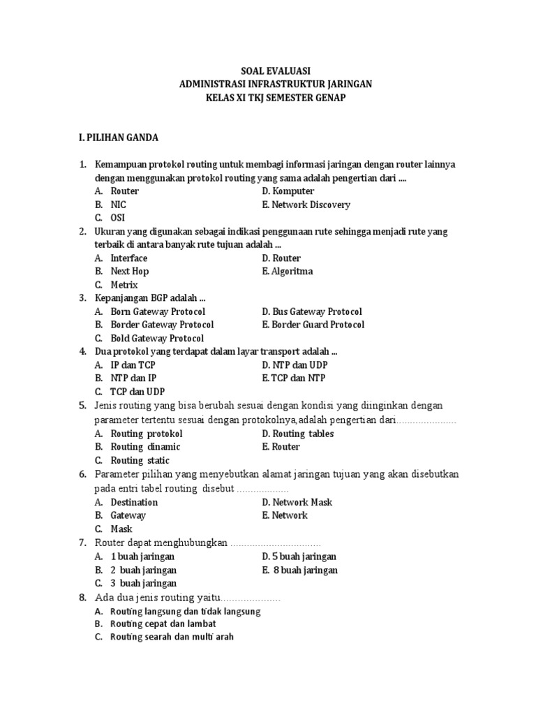 SOAL AIJ Semester | PDF