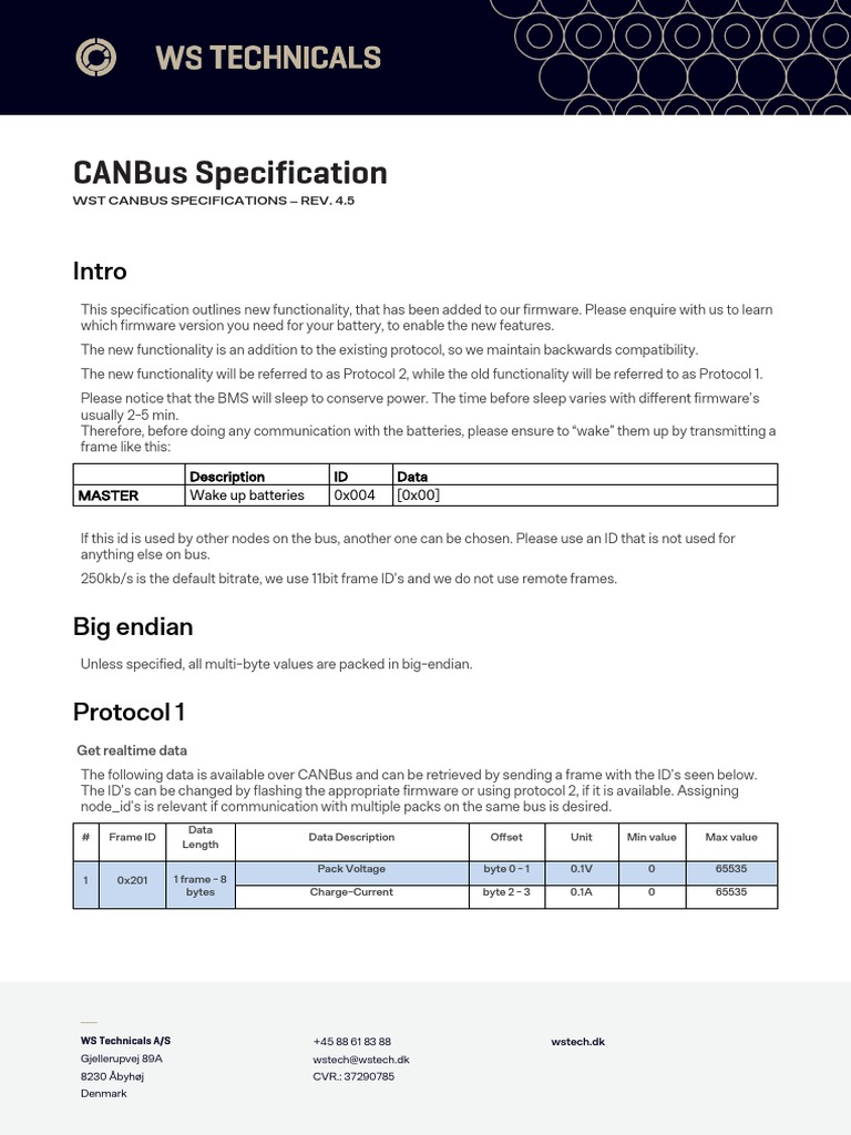 WST CANBus Specification V4 5 | Download Free PDF | Computer ...