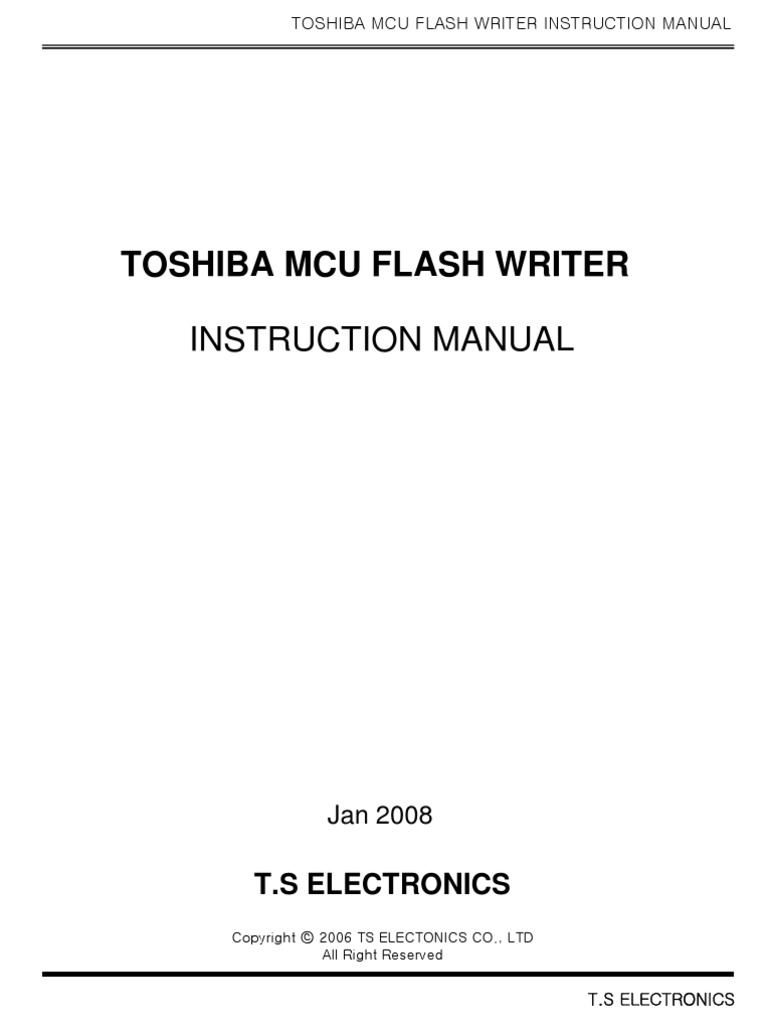 TS Flash Writer Manual - Rev1.04 | PDF | Usb | Microcontroller