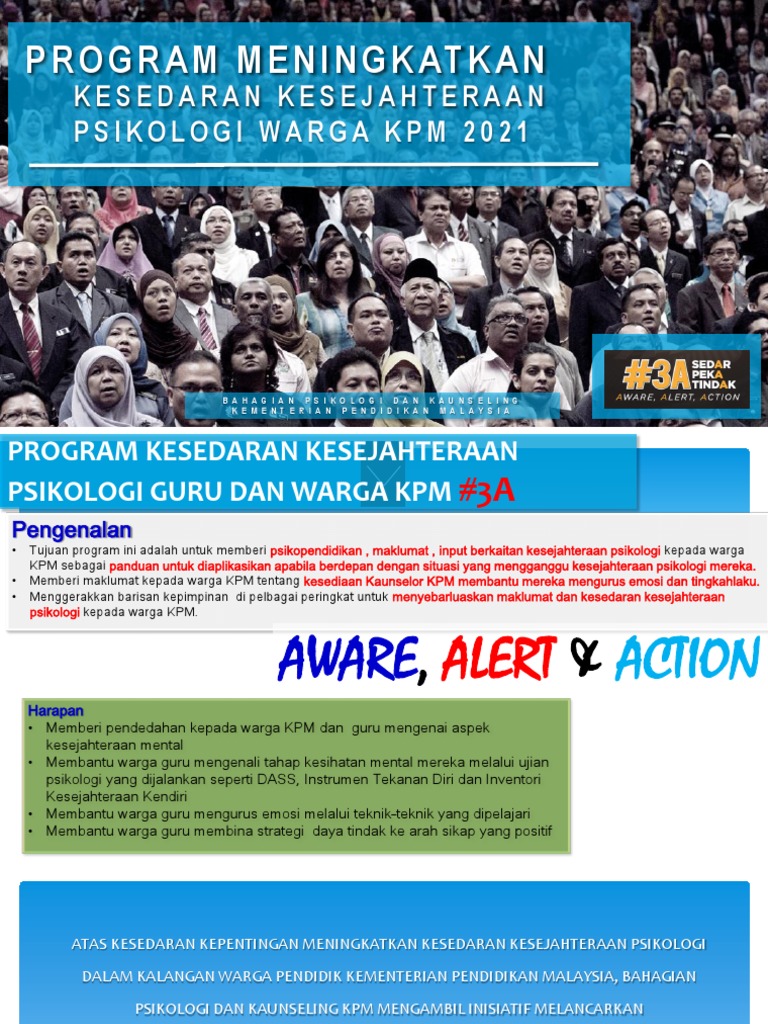 Kesedaran Kesejahteraan Psikologi Warga KPM 2021: Program Meningkatkan ...