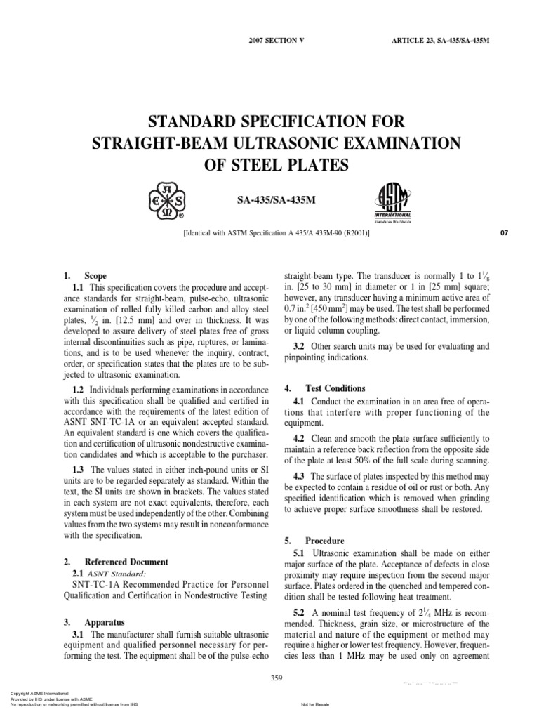 Sa 435 | PDF | Nondestructive Testing | Ultrasound