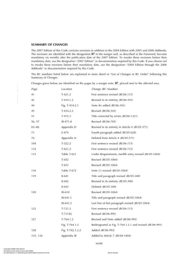 Section V Summary of Changes | PDF