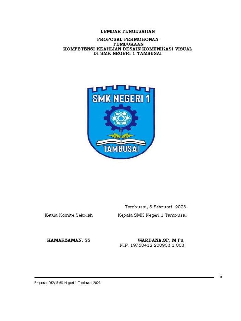 Proposal Pembukaan DKV SMK Tambusai | PDF
