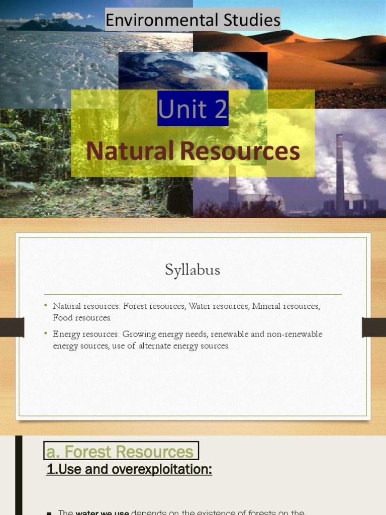 Unit 2 - Natural Resources Lecture | PDF | Renewable Energy | Energy ...