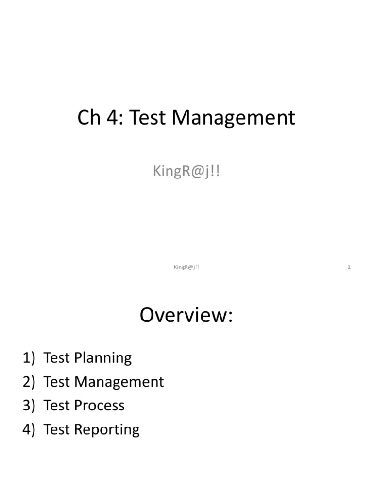 CH 4 Test Management | Download Free PDF | Version Control | Software ...
