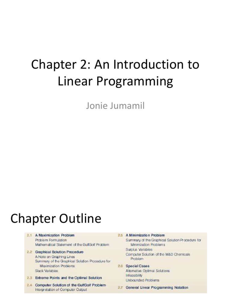 Ch2 Linear Programming Pdf Linear Programming Applied Mathematics