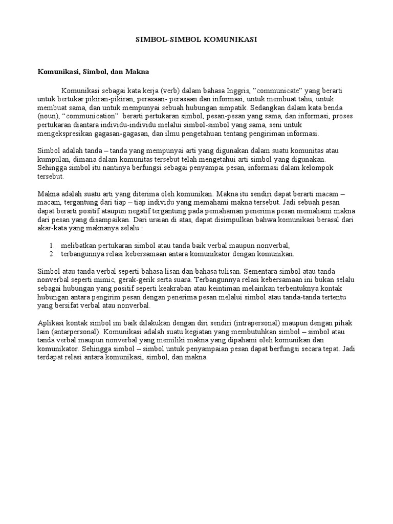 Simbol Komunikasi | PDF