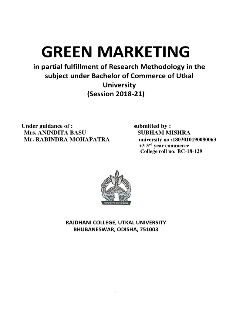 Green Marketing Subham Mishra | PDF | Climate Change | Marketing