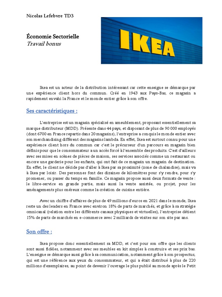 Concurrence d'Ikea sur le marché français | PDF | Commerce de détail ...