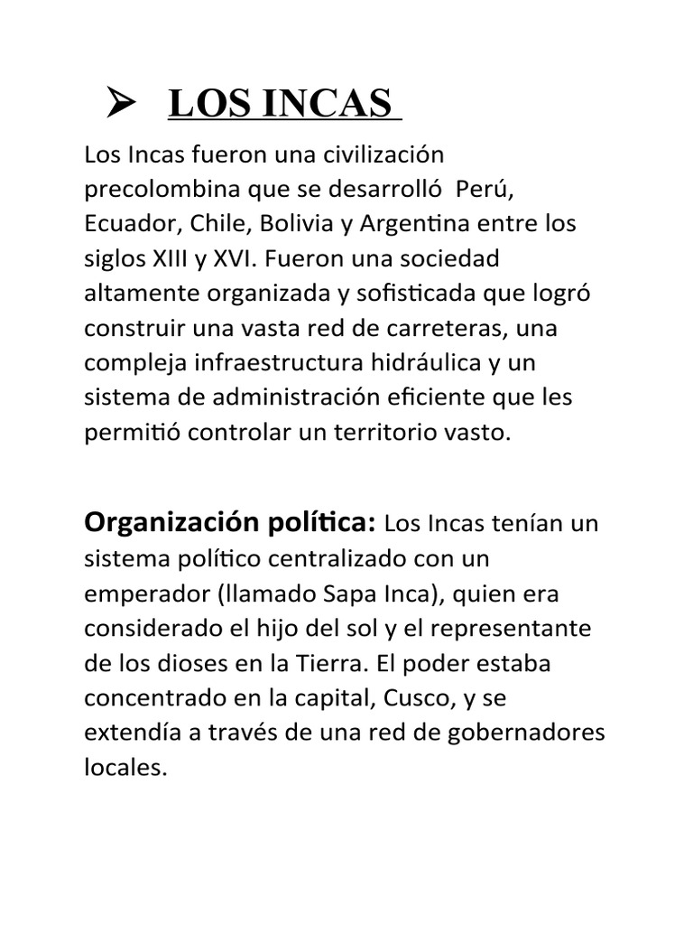 Los Incas | PDF