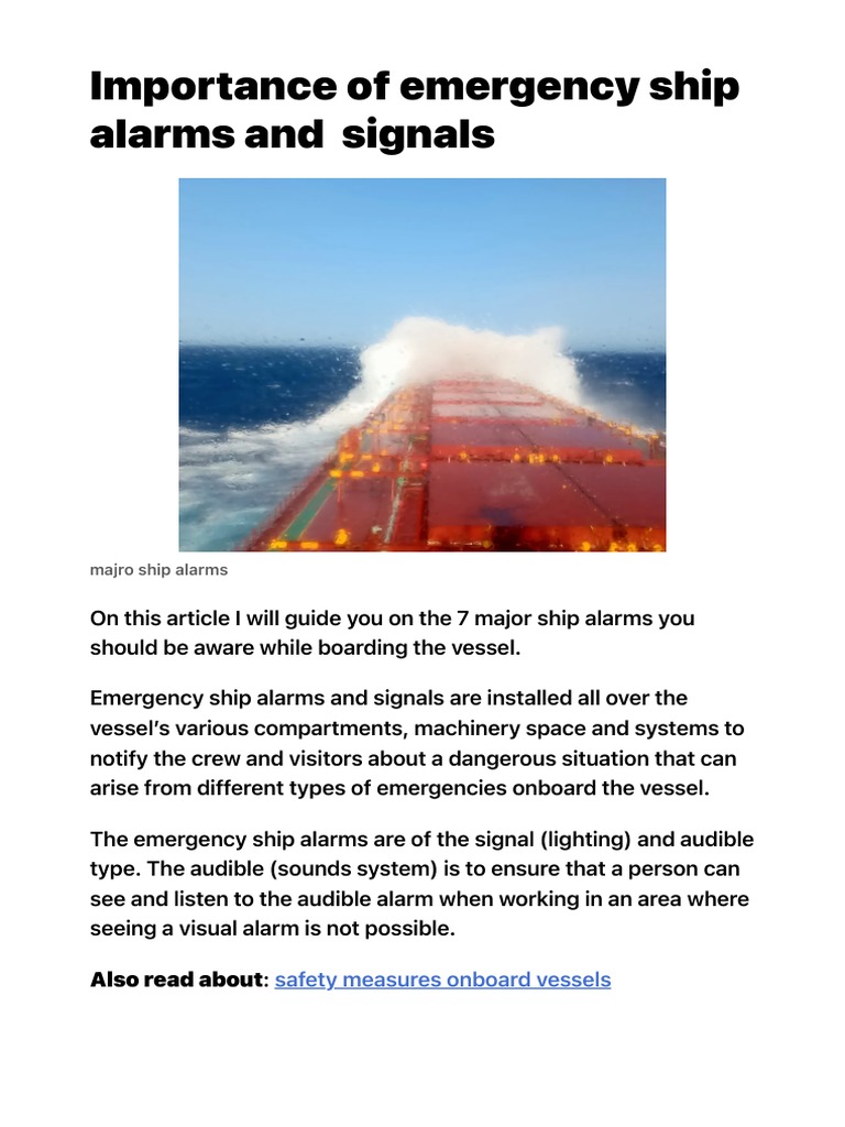 Ship Emergency Signal | PDF | Ships | Firefighting