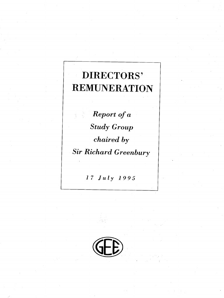 Greenbury Committee Report | PDF