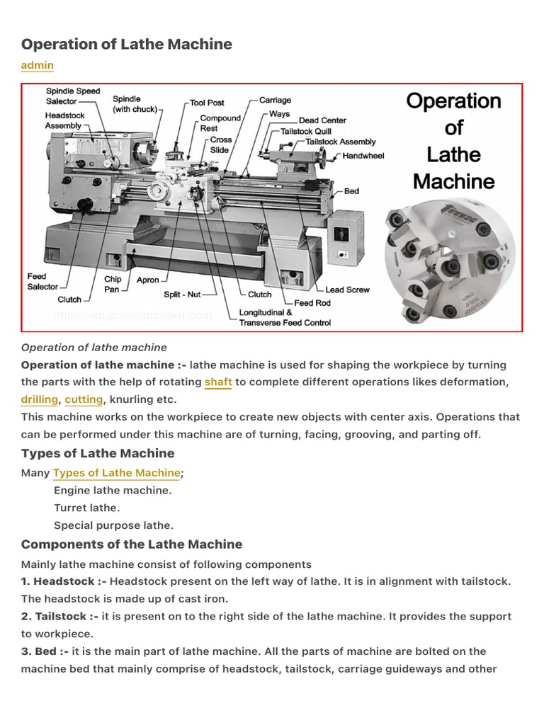 Lathe Machine | PDF | Metals | Procedural Knowledge