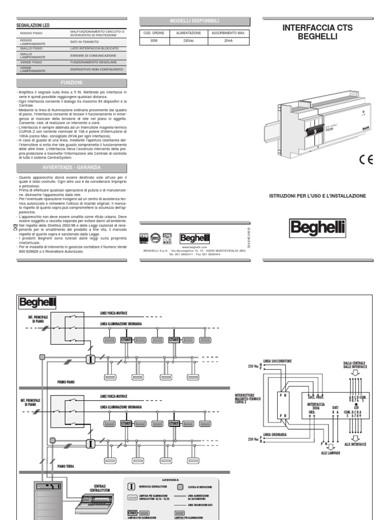 Interfaccia CTS Beghelli | PDF