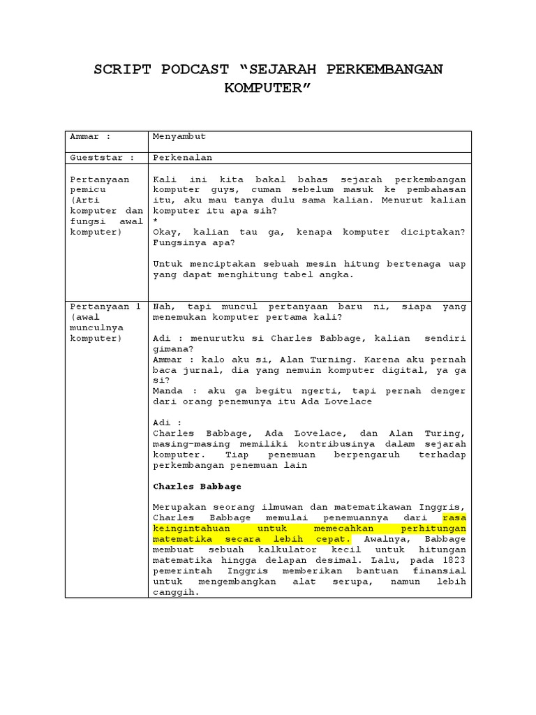 Script Podcast | PDF | Teknologi & Rekayasa