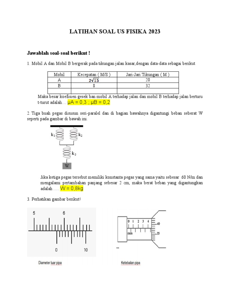Latihan Soal Us Fisika 2023 | PDF