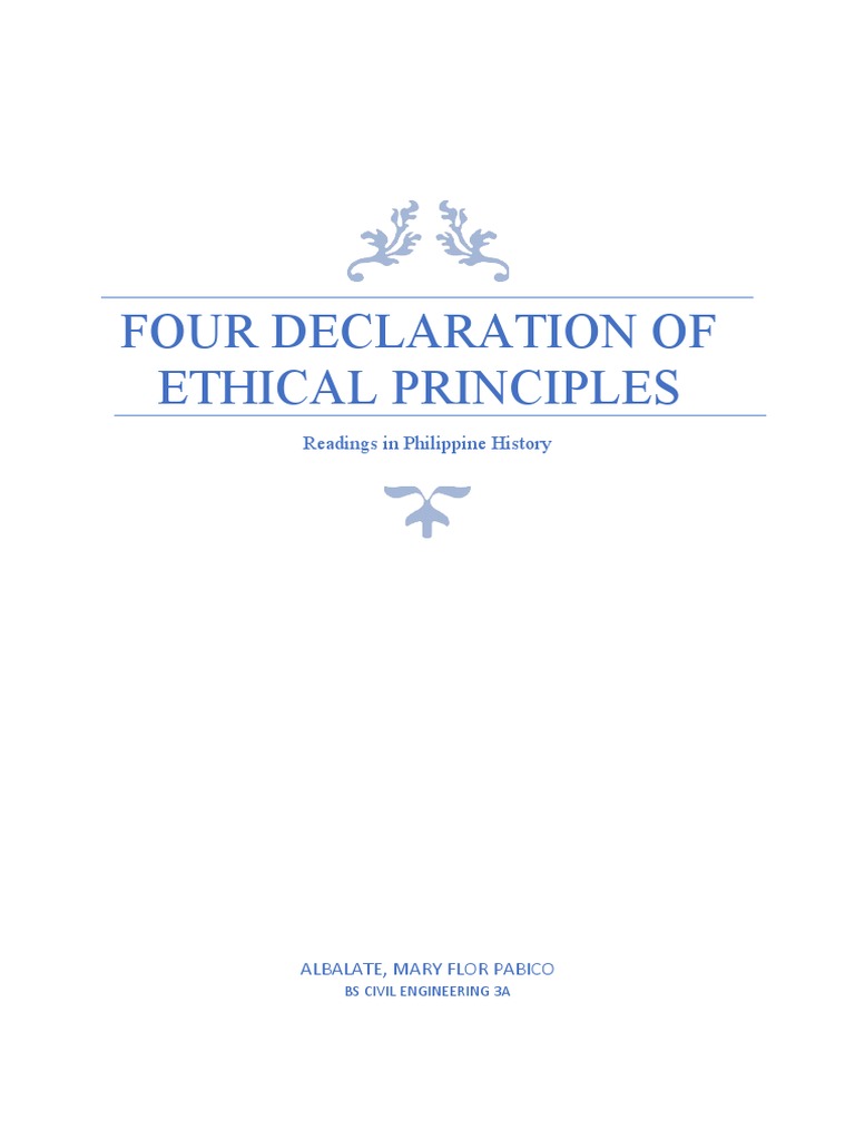 Four Declaration of Ethical Principles | PDF | Philippines