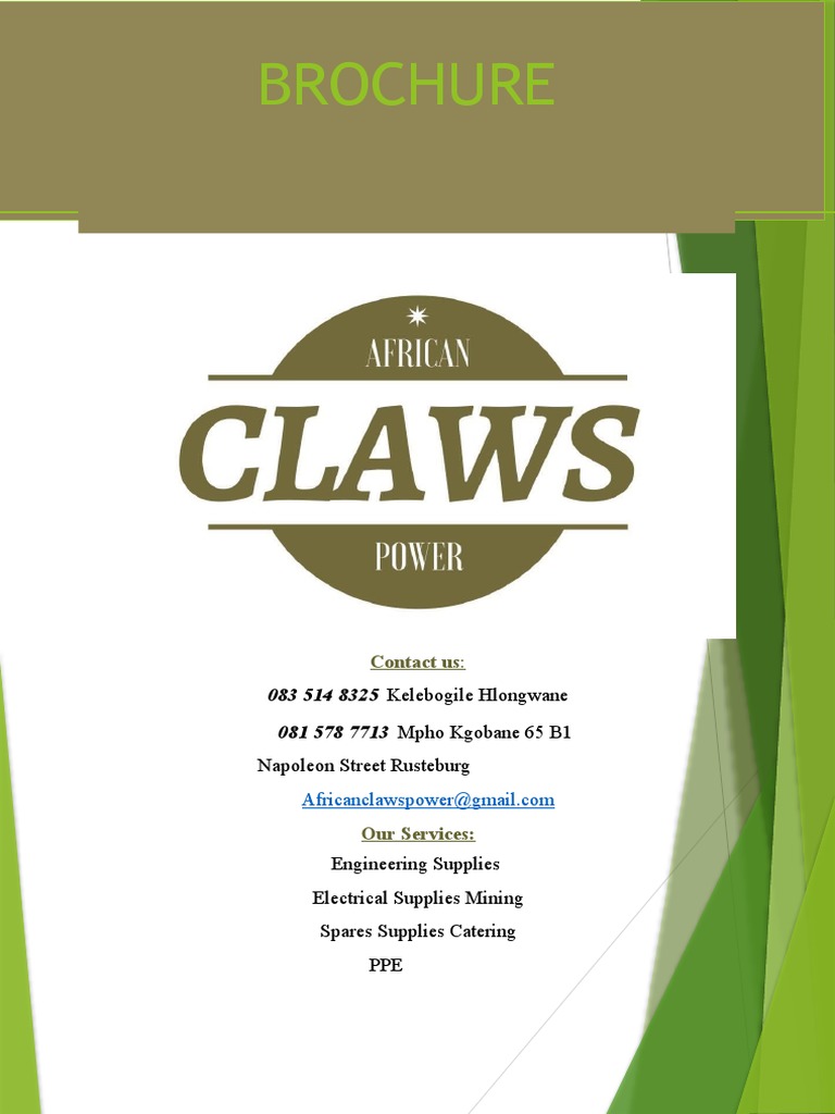 Business Profile African Claws PDF | PDF | Personal Protective Equipment | Pump