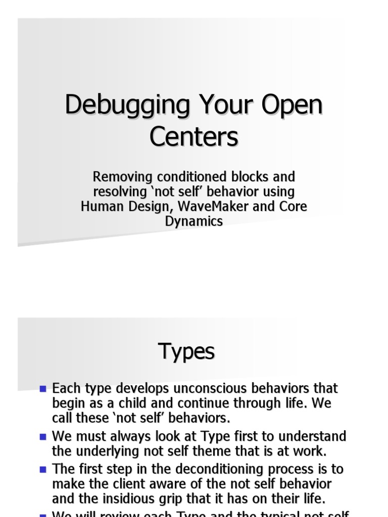 Debugging Your Open Centers | PDF | Mind | Feeling Debugging Your Open Centers | PDF | Mind | Feeling