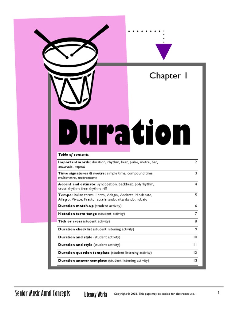 Chapter 1 Duration | PDF | Tempo | Rhythm