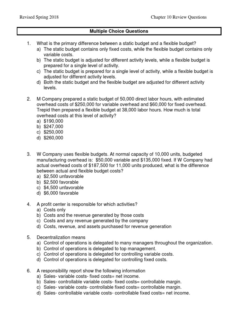 Chapter 10 Questions | PDF | Economics | Financial Accounting