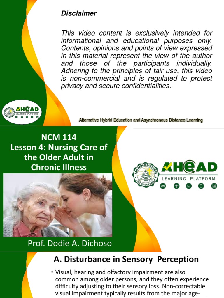 Sensory changes in aging | PDF | Senses | Nonverbal Communication