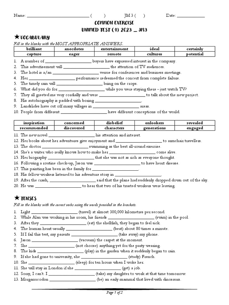 English Language Test Prep | PDF | Adjective | Languages