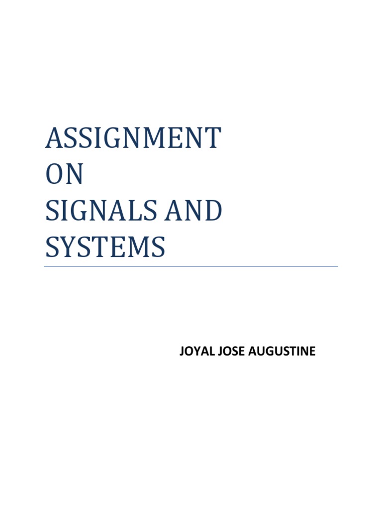 Signals and Systems | PDF | Fourier Transform | Laplace Transform