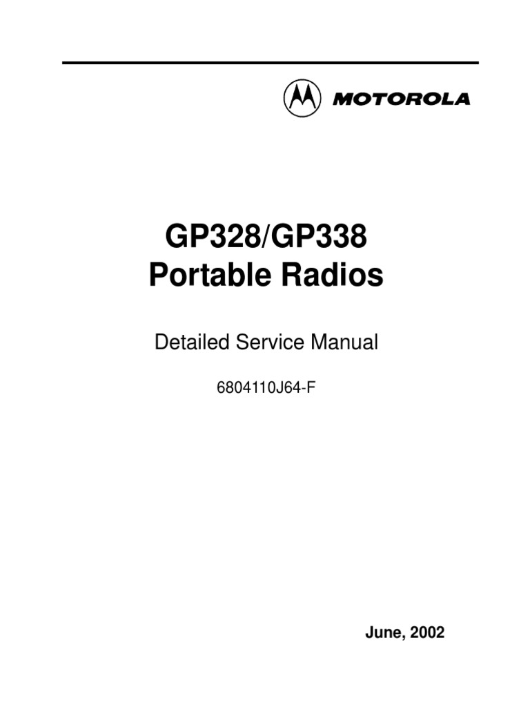 GP328/GP338 Portable Radios: Detailed Service Manual | Download Free ...