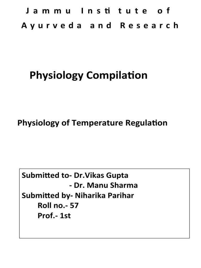 Physiology of Temperature Regulation (Edited) | PDF | Fever | Thermoregulation