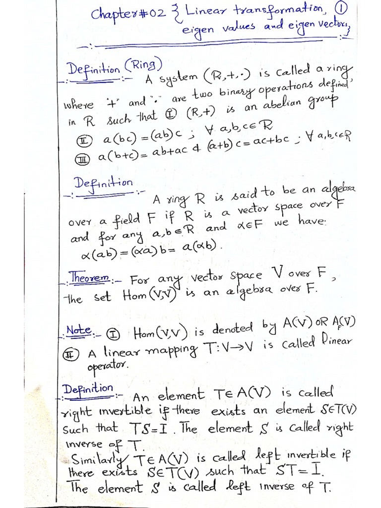 Chapter#2 Eigenvalues and Eigenvectors P (1-22) | PDF
