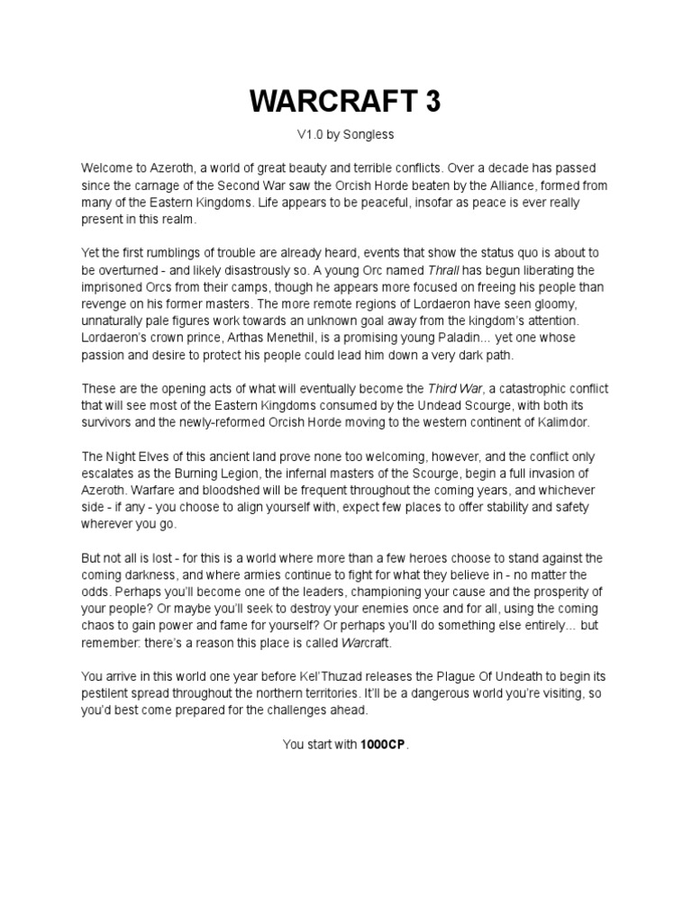 Warcraft 3 V1.0 | PDF | Warcraft