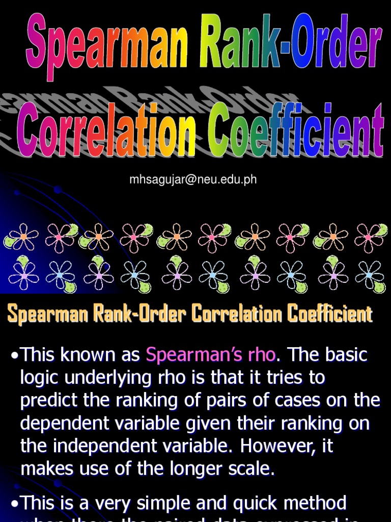 Spearman Rank Order Correlation Coefficient | PDF | Spearman's Rank ...