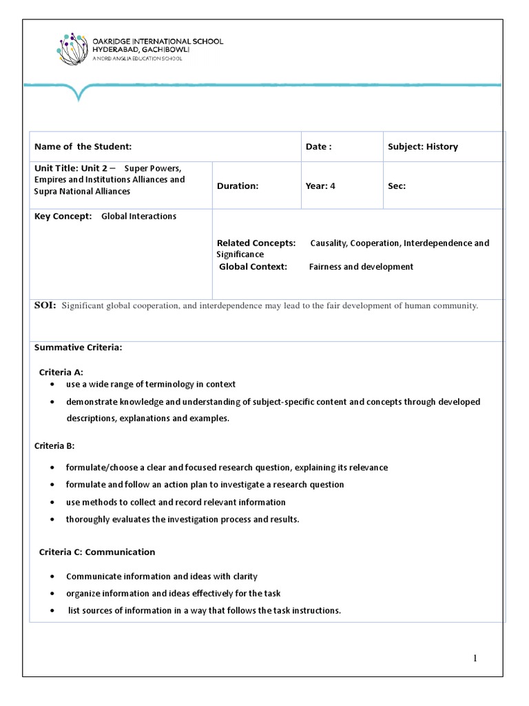 Summative Assessment - Unit 2 Grade 9 20 - 21 | PDF | Information ...