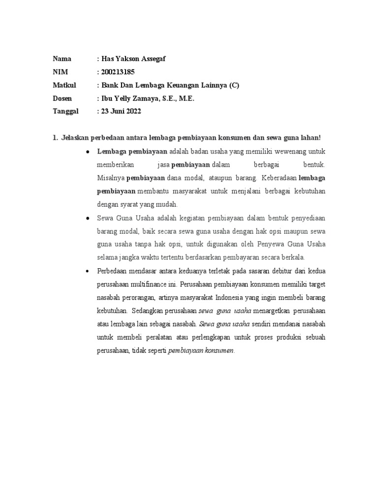 UAS BLK Has Yakson Assegaf | PDF