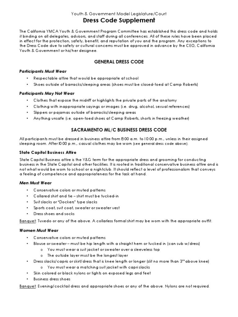 Dress Code | PDF | Clothing | Suit (Clothing)