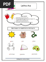 Letrang Aa Kindergarten Worksheets | PDF