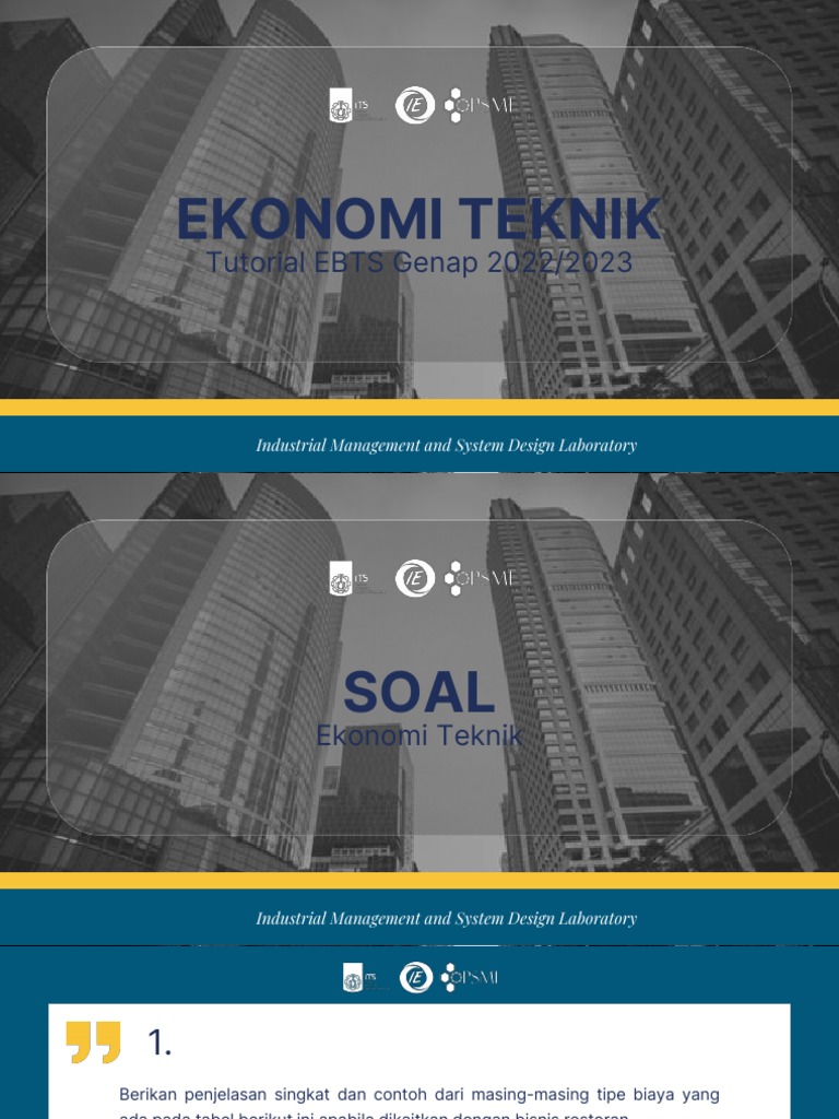Tutorial Ekonomi Teknik EBTS Genap 2022 - 2023 | PDF
