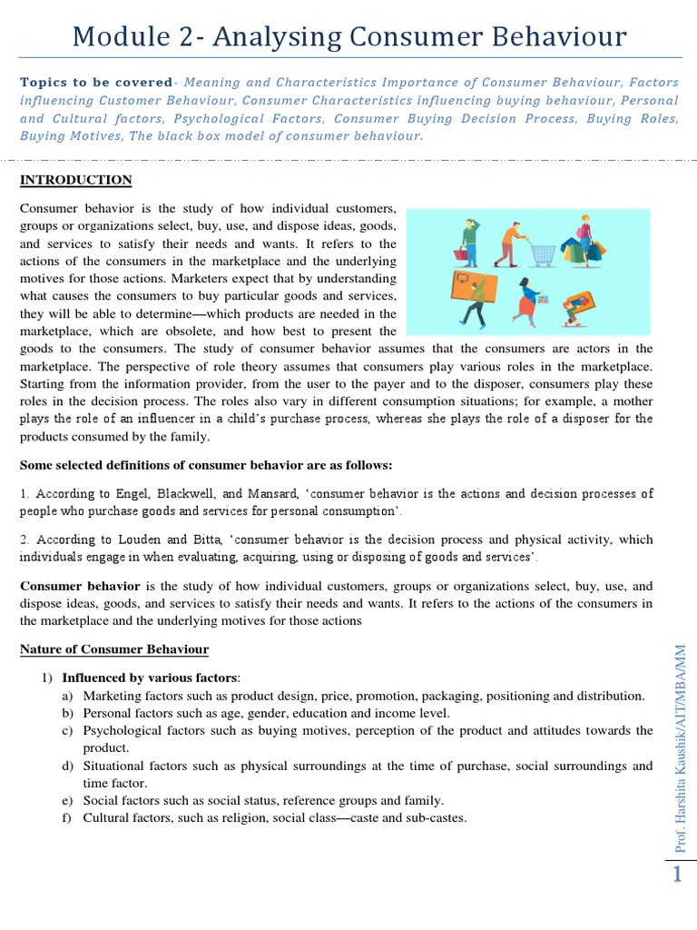 Module 2 - Analysing Consumer Behaviour | PDF | Consumer Behaviour | Behavior