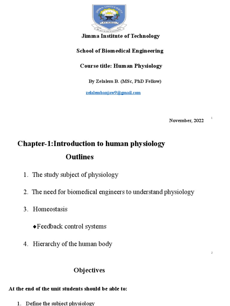 Introduction To Object Pdf Homeostasis Human Body