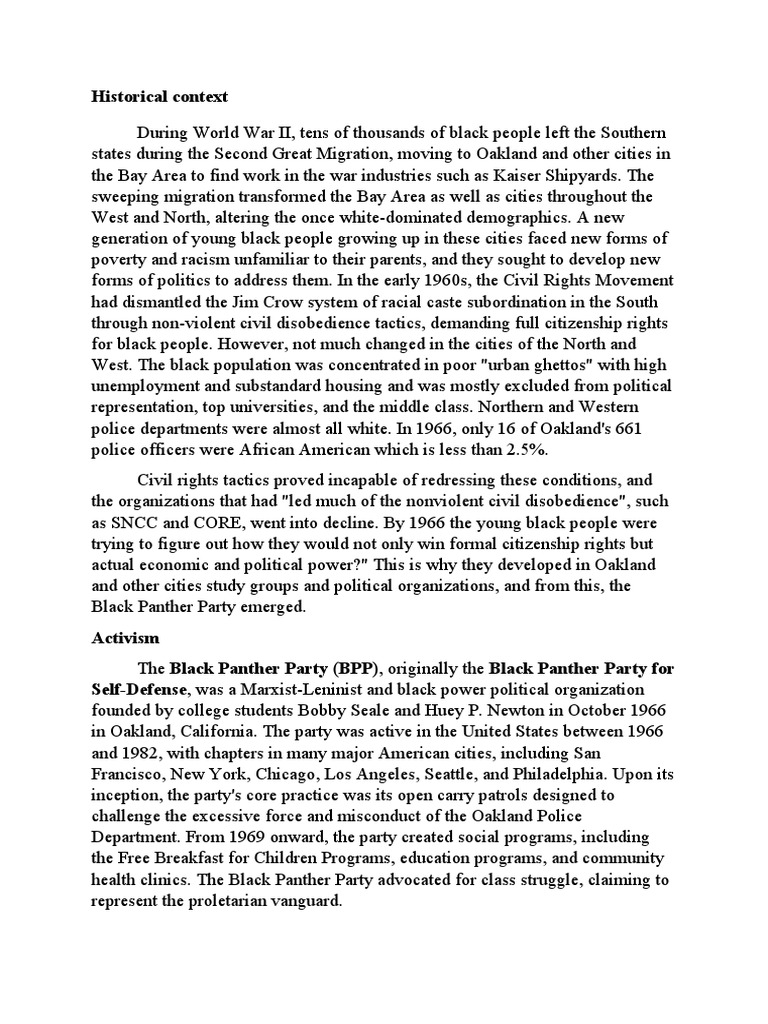 Black Panthers | PDF | Black Panther Party | Society Of The United States