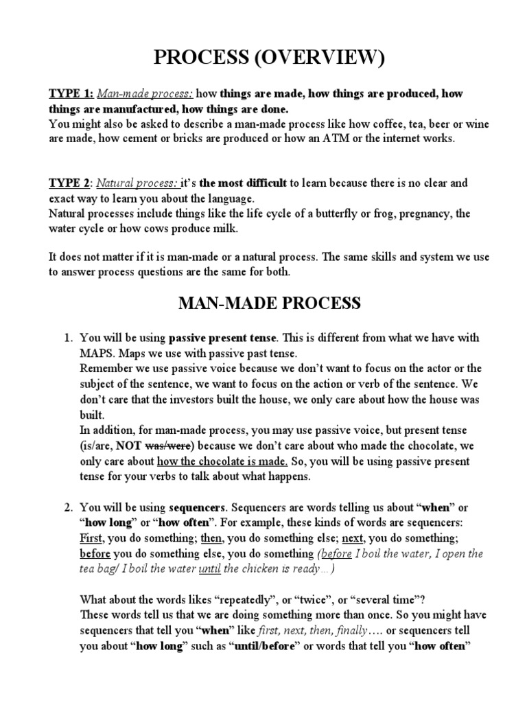 Ielts Wwriting Task 1 Process | PDF | Wellness