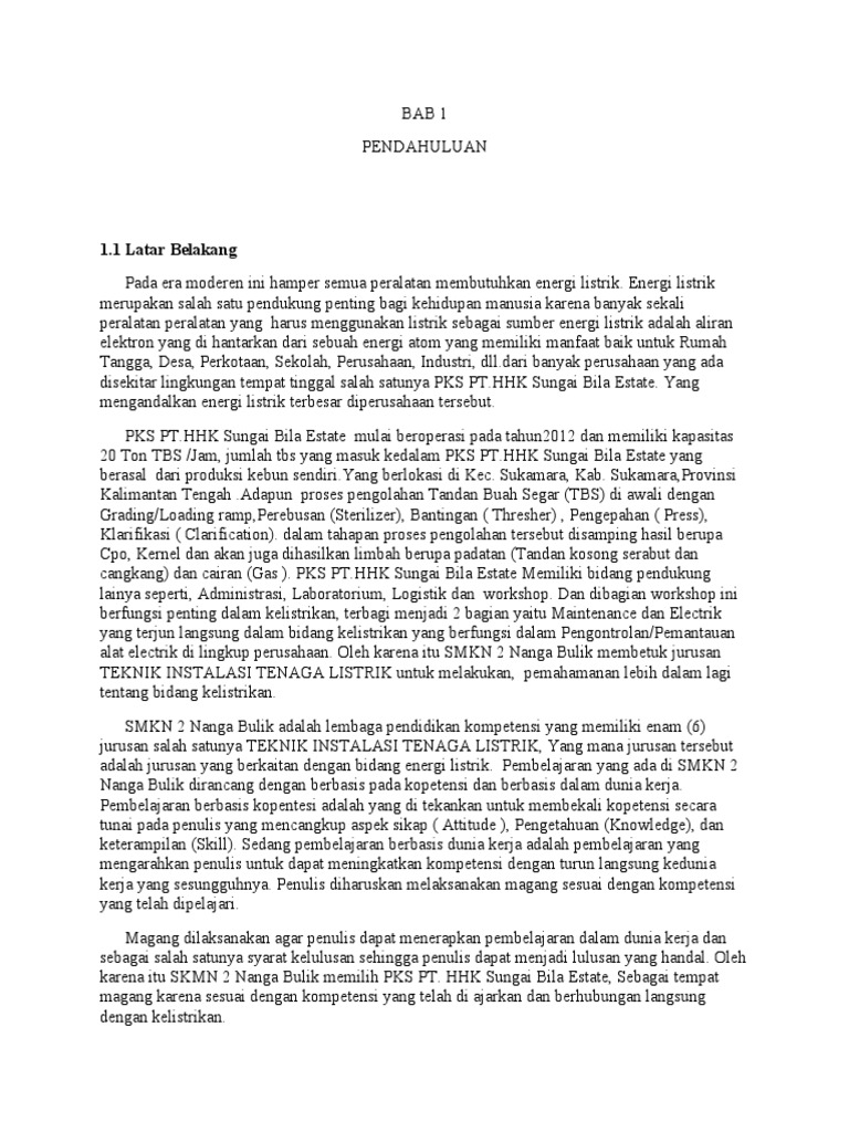 Laporan PKL Bab 1 | PDF